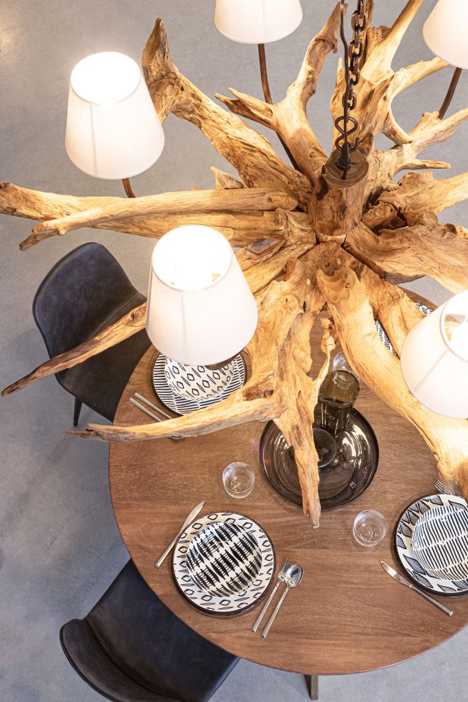 Sherman wood round dining table by Bizzotto - Alarus Interiors