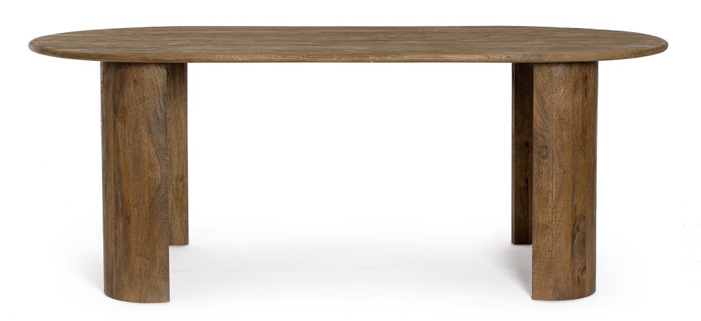 Orlando oval natural wood dining table by Bizzotto - Alarus Interiors